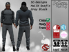 Second Life Marketplace - SC Designs Malik Outfit Gray Black DEMO