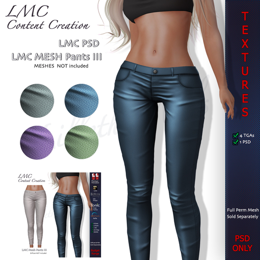 Second Life Marketplace - LMC PSD - Pants III - PSD & Textures ONLY