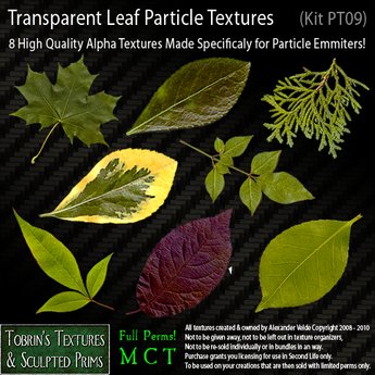 Second Life Marketplace - Tobrin's - Leaf Particle Texture Kit (A)