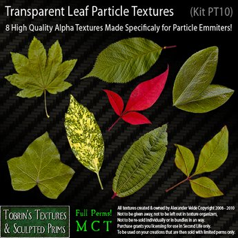 Second Life Marketplace - Tobrin's - Leaf Particle Texture Kit (B)