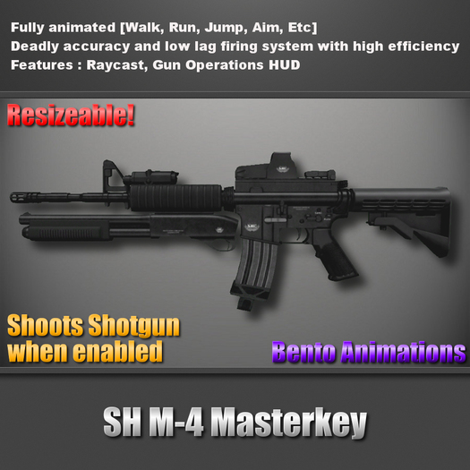 Second Life Marketplace - SH M-4 Masterkey - Mesh Gun
