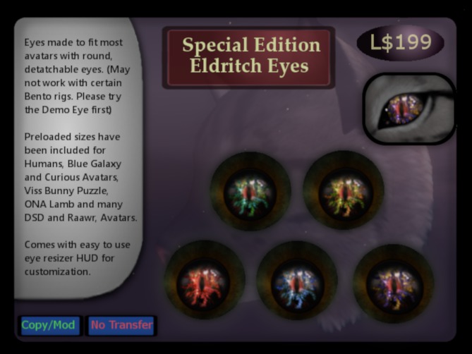 Second Life Marketplace - [WW] Special Edition Eldritch Eyes