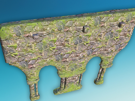 Second Life Marketplace - Full Perm Quality Mossy Arc Ruins Wall Mesh