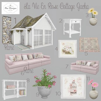 Second Life Marketplace - Bee Designs La Vie En Rose Cottage Gacha 5