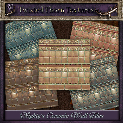 Second Life Marketplace - Nighty's Ceramic Wall Tile - Twisted Thorn ...