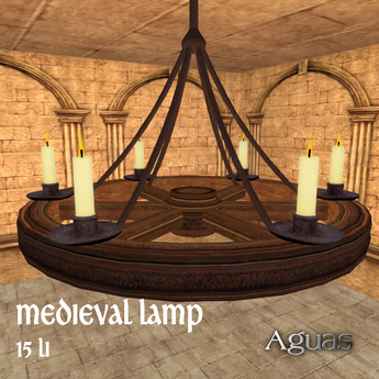 Second Life Marketplace - Aguas Medieval Chandelier Lamp (Large ...
