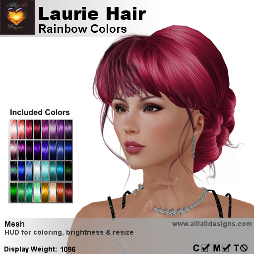 Second Life Marketplace - A&A Laurie Hair Rainbow Colors V2,braided low ...