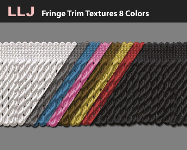 Second Life Marketplace - LLJ Fringe Trim Textures 8 colors FP
