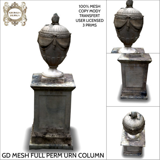 Second Life Marketplace - GD MESH FULL PERM URN COLUMN