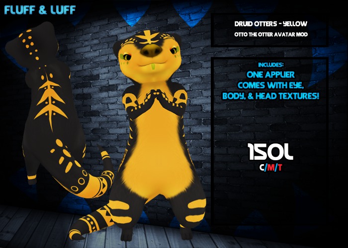 Second Life Marketplace - F&L - Druid Otters - Otto the Otter Mod - Yellow