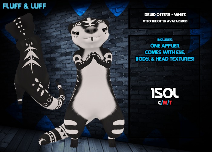 Second Life Marketplace - F&L - Druid Otters - Otto the Otter Mod - White