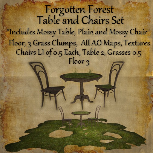 Second Life Marketplace - Bad Katz Forgotten Forest Forest Table Set