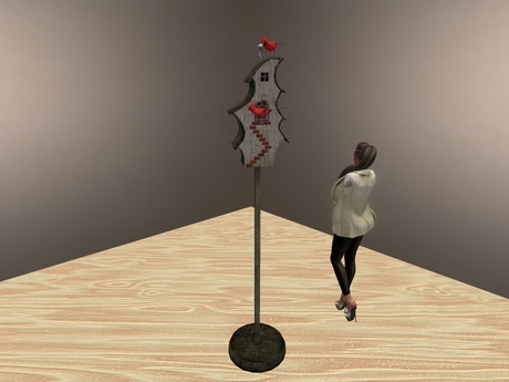 Second Life Marketplace - Funky animated cardinals birdhouse-crate