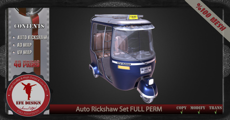 Second Life Marketplace - Auto Rickshaw Set Full Perm Efe Design