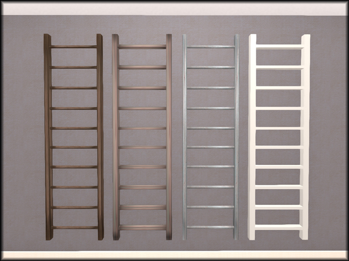 Second Life Marketplace - Full Perms Mesh Ladders Round & Flat Rungs