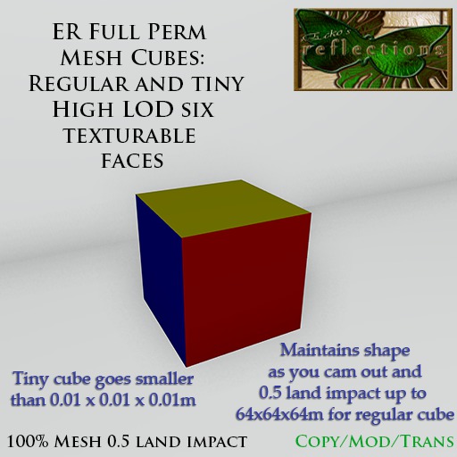 Second Life Marketplace - ER Full Perm Mesh Cubes - both 6 faces ...