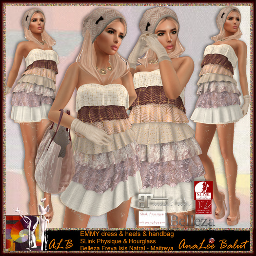 Second Life Marketplace - ALB EMMY dress & heels & handbag by AnaLee Balut