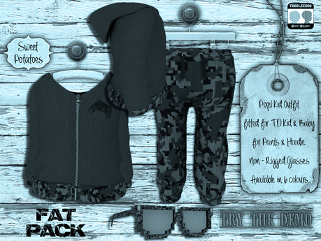 Second Life Marketplace - Pixel Kid Outfit - Fat Pack