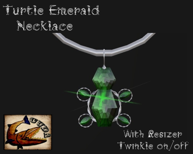 Second Life Marketplace - .:CUDA:. Turtle Emerald Necklace