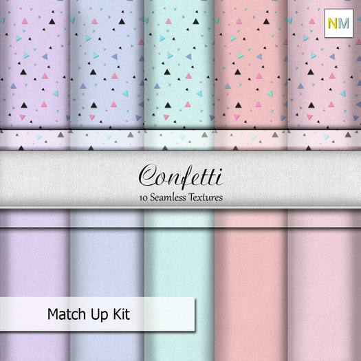 Second Life Marketplace - Confetti MatchUp Kit 10 Seamless Fabric ...
