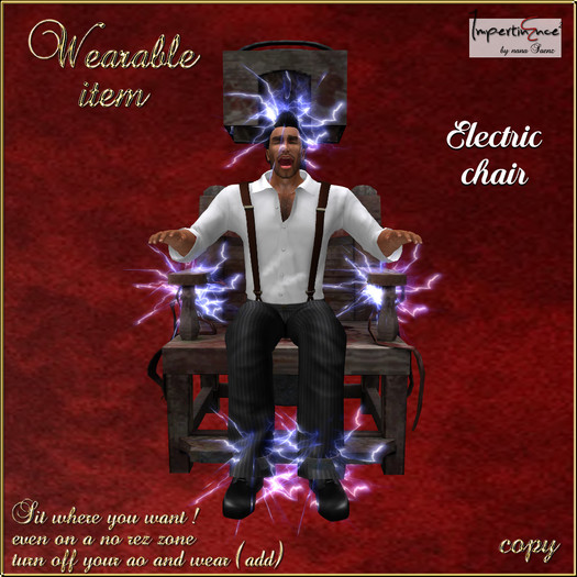 Second Life Marketplace - Wearable Electric chair ADD ME