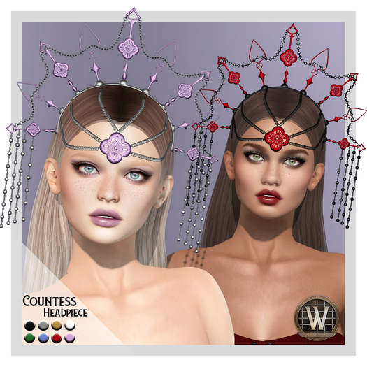 Second Life Marketplace - Wicca's Wardrobe - Countess Headpiece [BOXED]