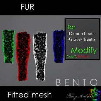 Second Life Marketplace - Furry Andy - Fur for Demon boots end Gloves v2
