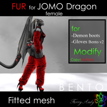 Second Life Marketplace - Furry Andy - Fur for Jomo Dragon Female demon ...