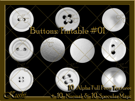 Second Life Marketplace - Buttons: Tintable Kit #01 Textures