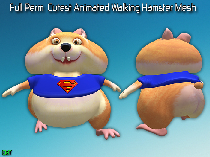 Second Life Marketplace - Full Perm Animated Walking Cutest Hamster Mesh