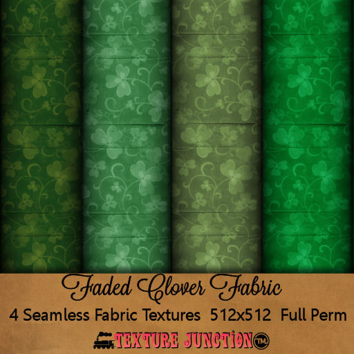 Second Life Marketplace - ~TJ~ Faded Clover Fabric Textures St. Patrick ...