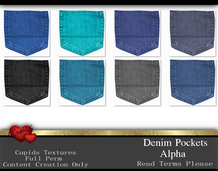 Second Life Marketplace - 8 Alpha Denim Pockets textures