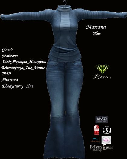 Second Life Marketplace - Res_Mariana pants Outfit Blue