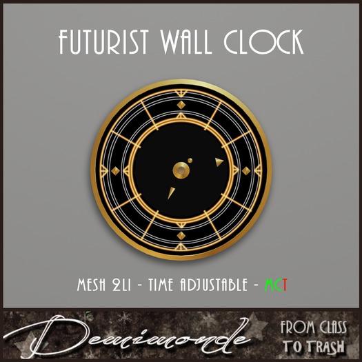 Second Life Marketplace - [CYN] Futurist Wall Clock