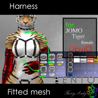 Second Life Marketplace - DEMO - Furry Andy - Harness for Jomo Tiger Female
