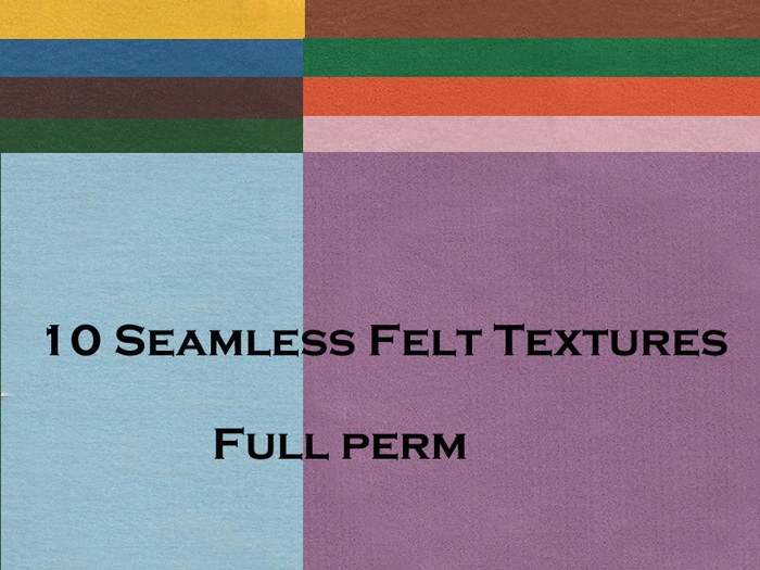 Second Life Marketplace - 10 Seamless Felt Textures Full Perm