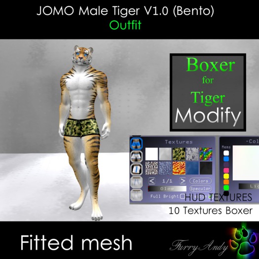 Second Life Marketplace - JOMO Male Tiger v1 - Boxers