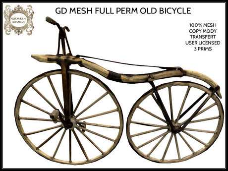 Second Life Marketplace - GD MESH FULL PERM OLD BICYCLE