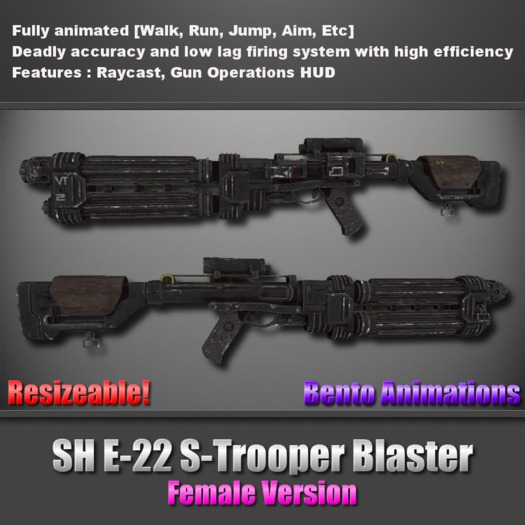 Second Life Marketplace - SH E-22 S-Trooper Blaster (Female Version)