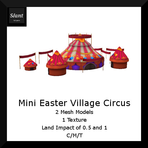 Second Life Marketplace - Full Perm Miniature Easter Village Circus