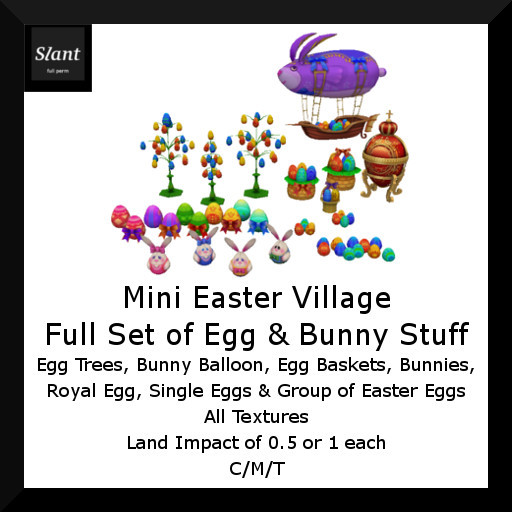 Second Life Marketplace - Full Perm Miniature Easter Village Full Set ...