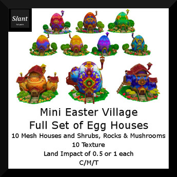 Second Life Marketplace - Full Perm Miniature Easter Village Full Set ...