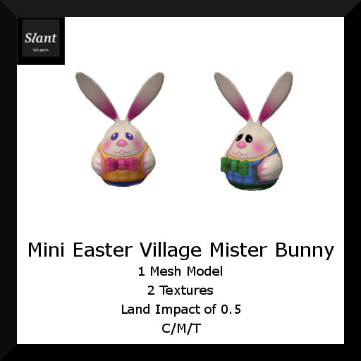 Second Life Marketplace - Full Perm Miniature Easter Village Mister Bunny
