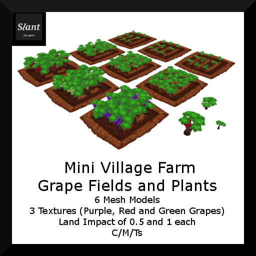 Second Life Marketplace - Mini Village Farm Grape Fields and Plants