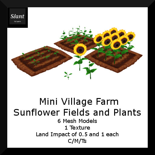 Second Life Marketplace - Mini Village Farm Sunflower Fields and Plants