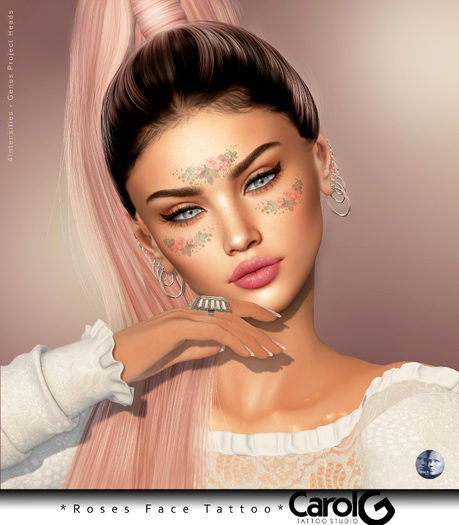 Second Life Marketplace - Roses Face TaTToo [CAROL G]