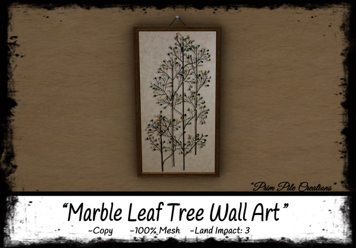 Second Life Marketplace - ~PPC~ Marble Leaf Tree Wall Art
