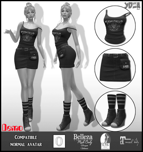 Second Life Marketplace Ydea Sexy Urban Woman Outfit Demo