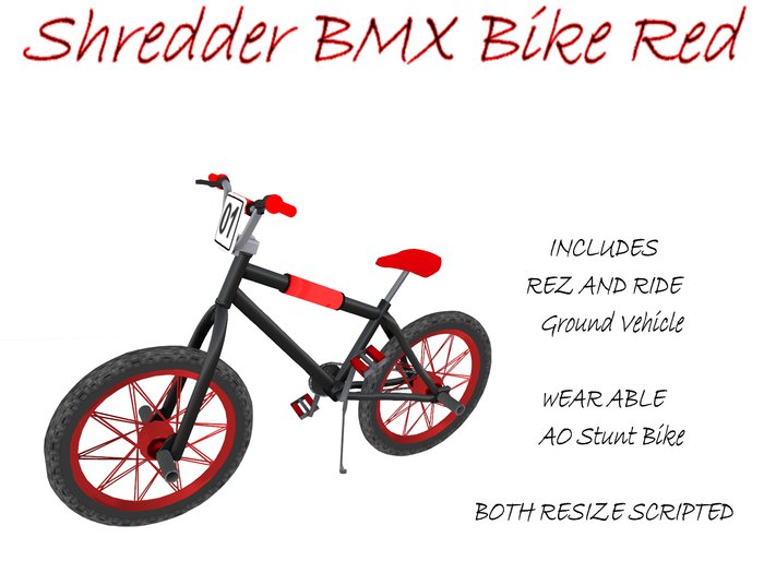Second Life Marketplace - Shredder BMX Bike Red
