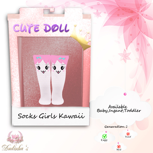 Second Life Marketplace - ::::CDD Socks girl kawaii O1: ::: TODDLER BOXED